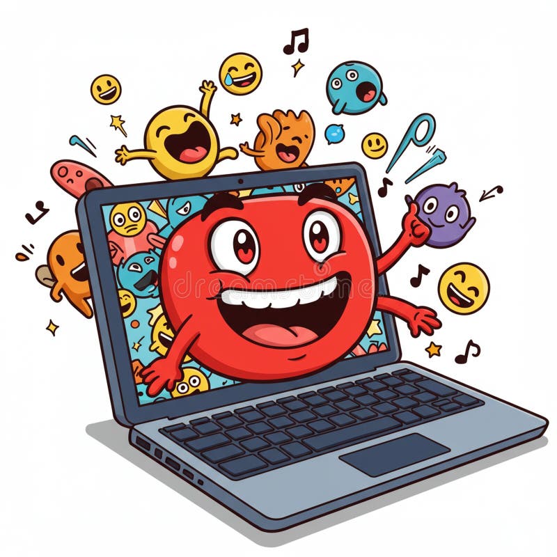 Smiling Laptop Faces: Fun and Animated Digital Interfaces Stock ...