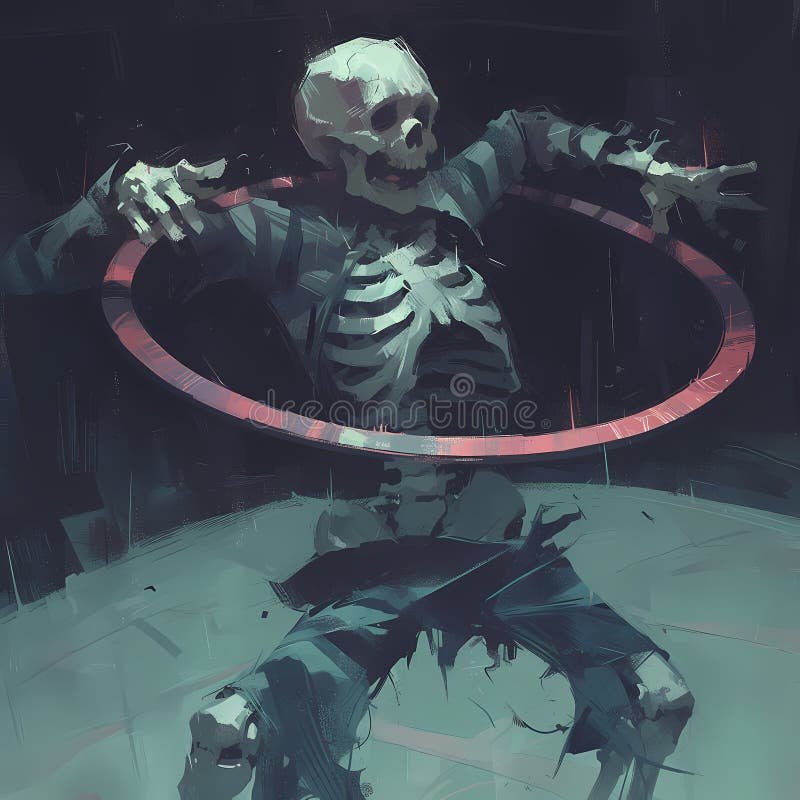 Energetic Skeleton in Action Stock Illustration - Illustration of ...