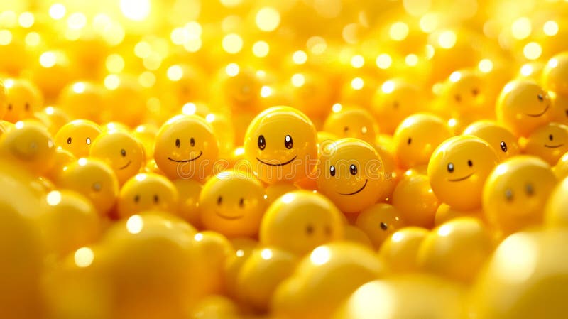 A Vibrant Collection of Cheerful Yellow Smiley Faces Fills the Frame ...