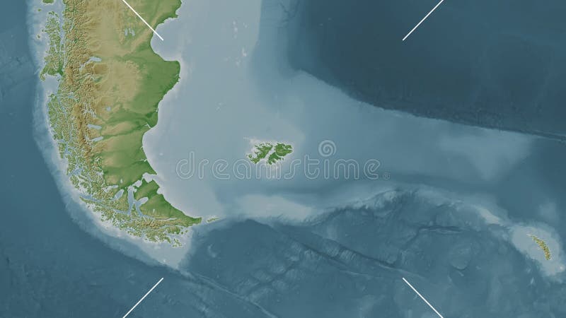 Lively Island in the South Atlantic Ocean. Physical Map. Slide Stock ...