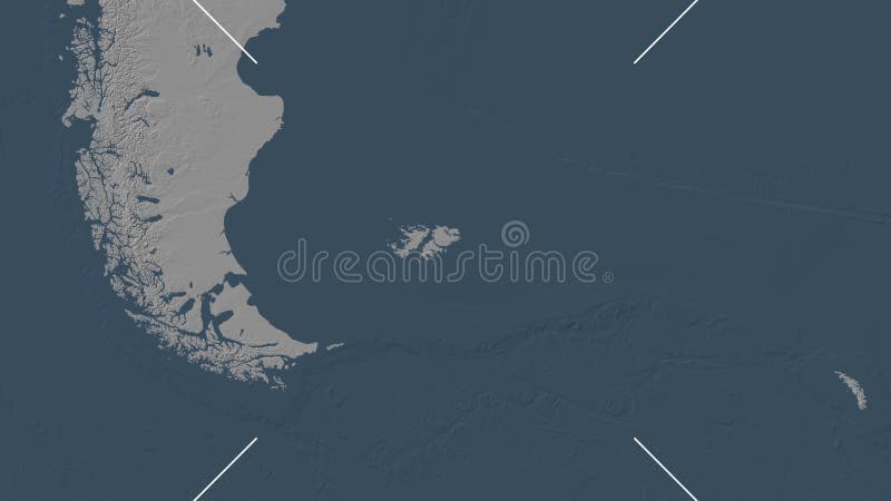 Lively Island in the South Atlantic Ocean. Steel Blue Map. Slide Stock ...