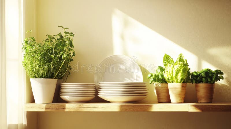 Lively Kitchen Scene Featuring Fresh Ingredients Stock Image - Image of ...