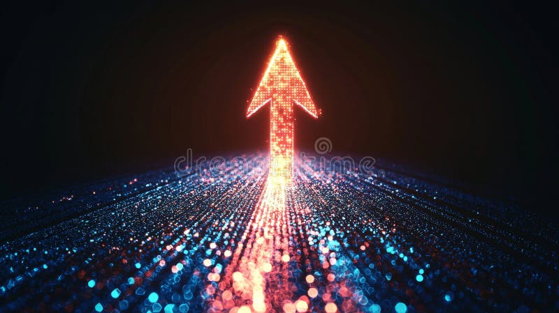 Lively Modern Arrow Chart Indicating Digital Transformation Stock Image ...