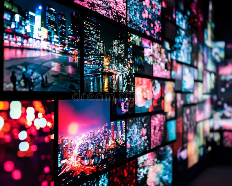 A Lively Multimedia Streaming Wall Featuring Abstract Entertainment ...