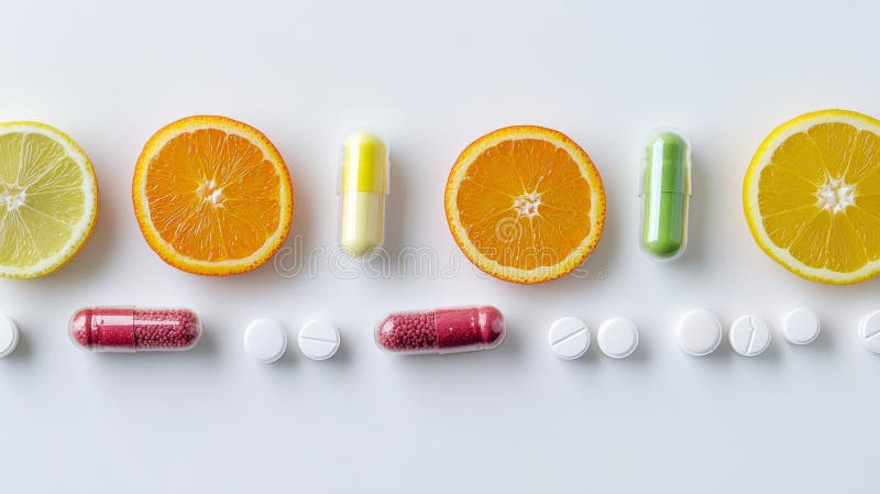 Lively Nutritious Elements with Add-ons and Fresh Fruits Stock Photo ...