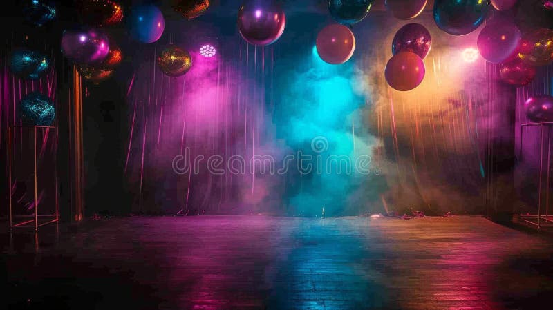 Lively Party Backdrop with Space for Messaging Stock Illustration ...