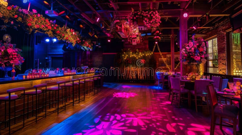 Lively Party Environment with Space for Event Details Stock ...