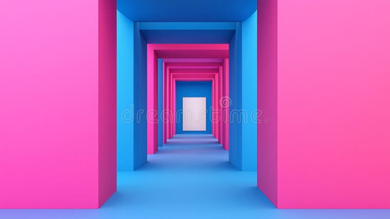 A Lively Pink and Blue Zigzag Design Featuring a Blank White Space in ...
