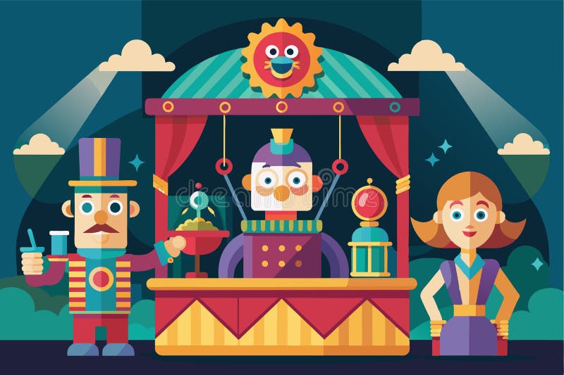 A Lively Puppet Show Area Displays Whimsical Characters Ready for an ...