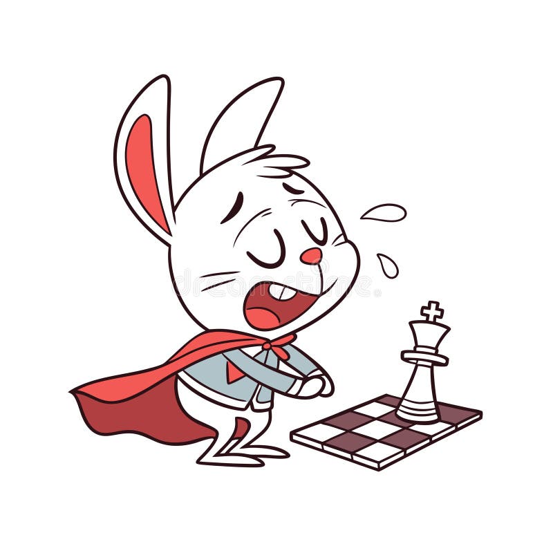 Lively Rabbit Playing Chess while in Pain Stock Photo - Illustration of ...