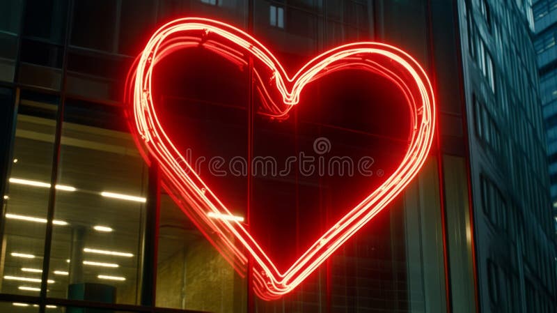 A Lively Scarlet Heart in a Modern Backdrop, Signifying Love and Unity ...