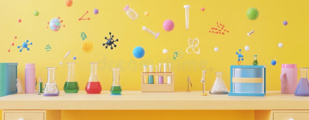 A Lively Science Lab Display for Back-to-school, Showcasing Colorful ...