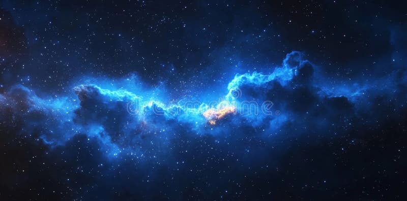 A Lively Splash of Blue Color Radiating in the Nighttime Darkness Stock ...