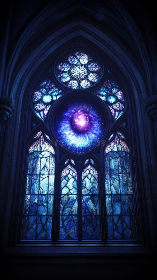 A Lively Stained Glass Eye Design with Vivid Colors, Detailed Patterns ...