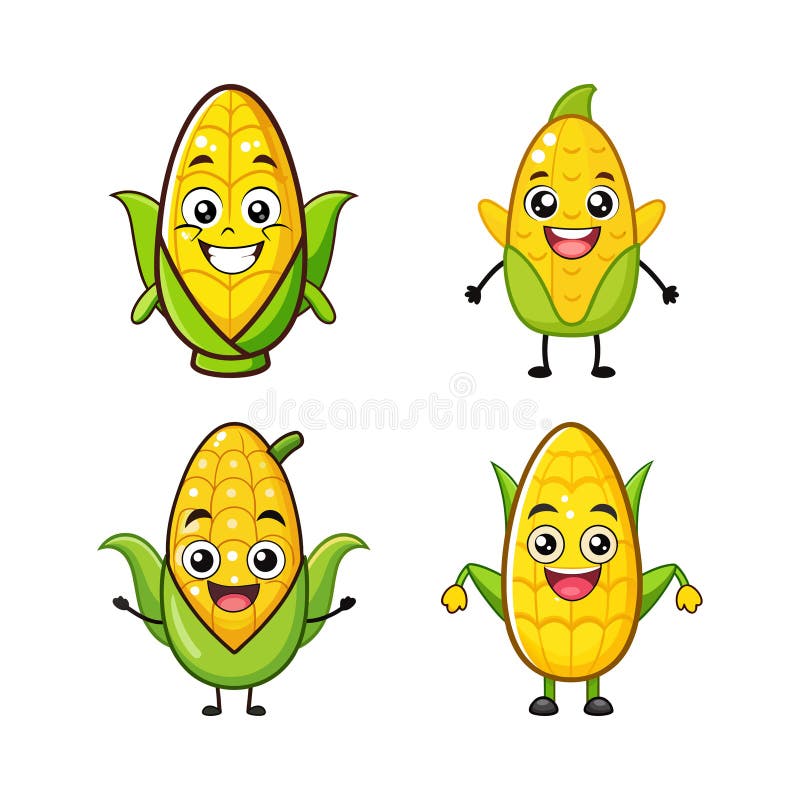 Lively Sweet Corn Kernel: Design Stock Vector - Illustration of ...