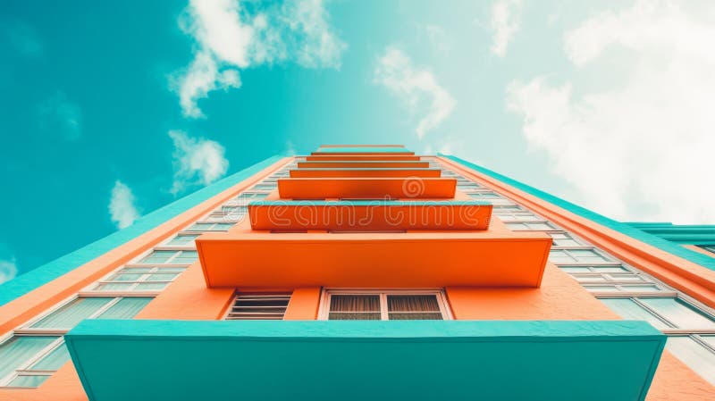 Lively Tangerine Structure with Deep Blue Highlights. Stock Photo ...