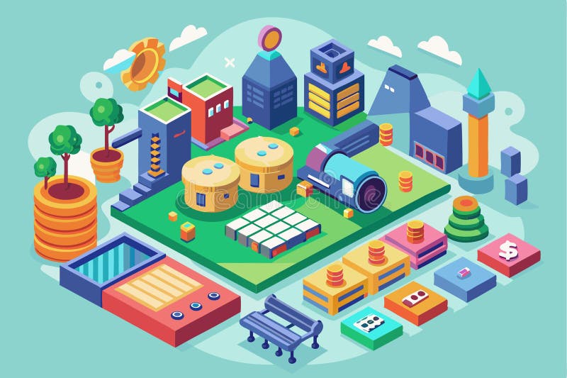 A Lively Urban Landscape Showcases Diverse Buildings, Trees, and ...