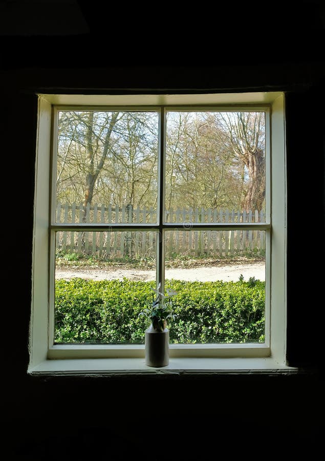 Old Building Window View From Inside Autumn View Stock Image - Image of ...
