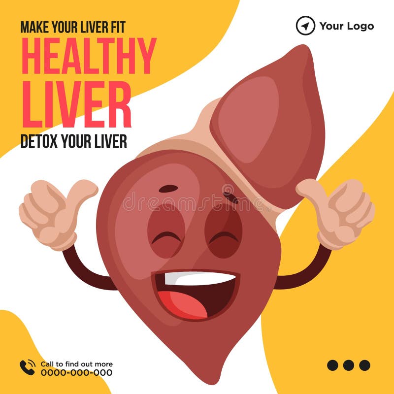 Banner Design of Healthy Happy Liver Stock Vector - Illustration of ...