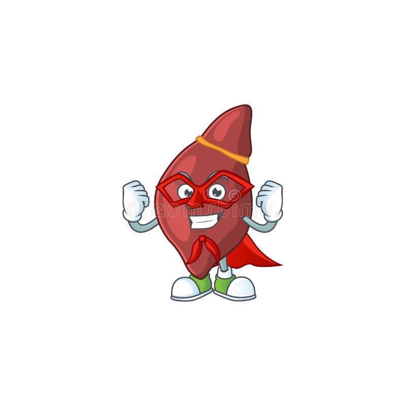 Liver Cartoon Design Concept Dressed As Super Hero Stock Vector ...