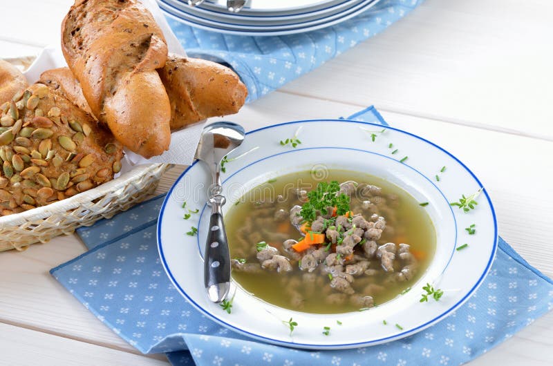 Liver noodle soup stock photo. Image of broth, cuisine - 20507950