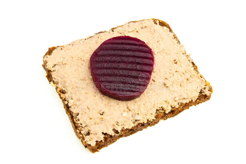 Liver Paste and Beetroot on Rye Bread Stock Photo - Image of speciality ...