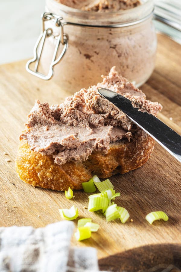 Liver Pate on Sliced Baguette Stock Photo - Image of board, appetizing ...