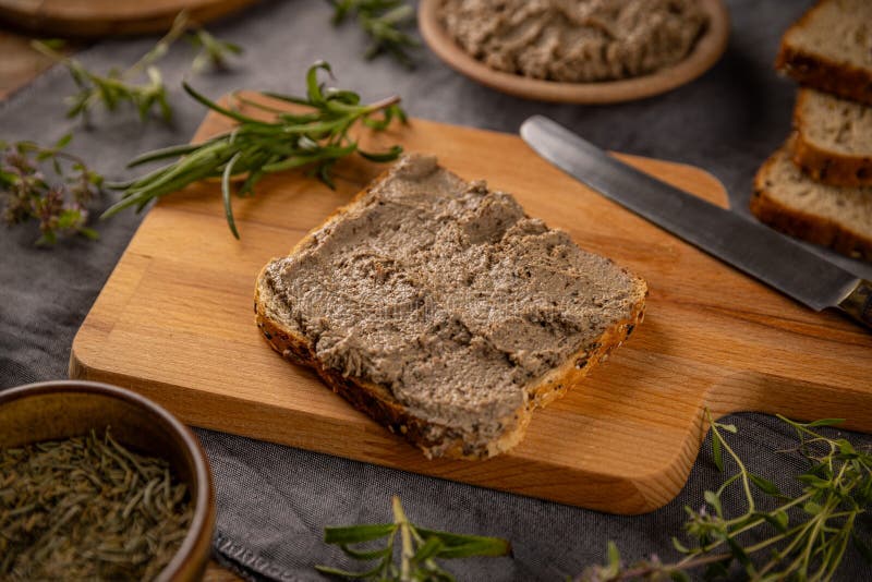 Liver Pate Spread on Toast Bread Stock Image - Image of bowl, spread ...