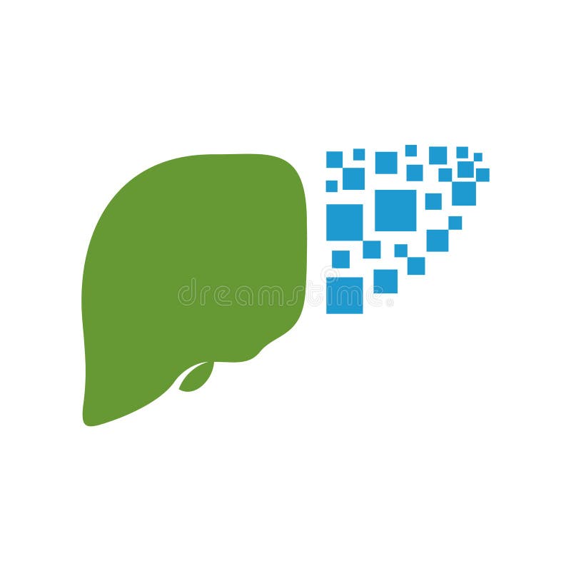 Liver with Pixel Logo Vector Template, Creative Liver Logo Design ...