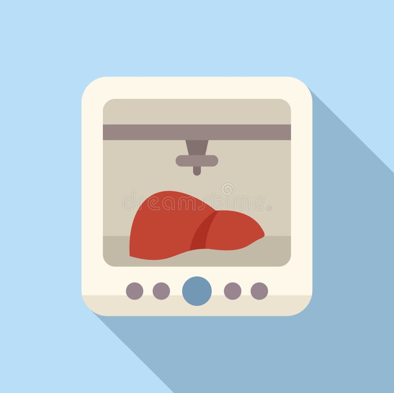 Liver Printing Box Icon Flat Vector. Medical Bio Science Stock ...