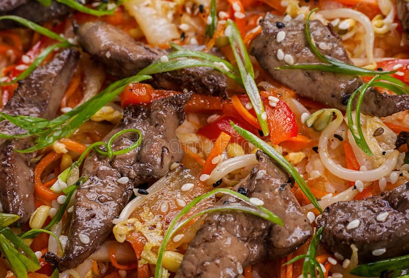 Liver with rice stock image. Image of rice, closeup, liver - 40308223