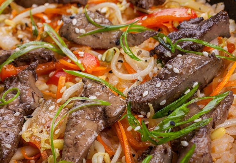 Liver with rice stock image. Image of food, traditional - 40335633