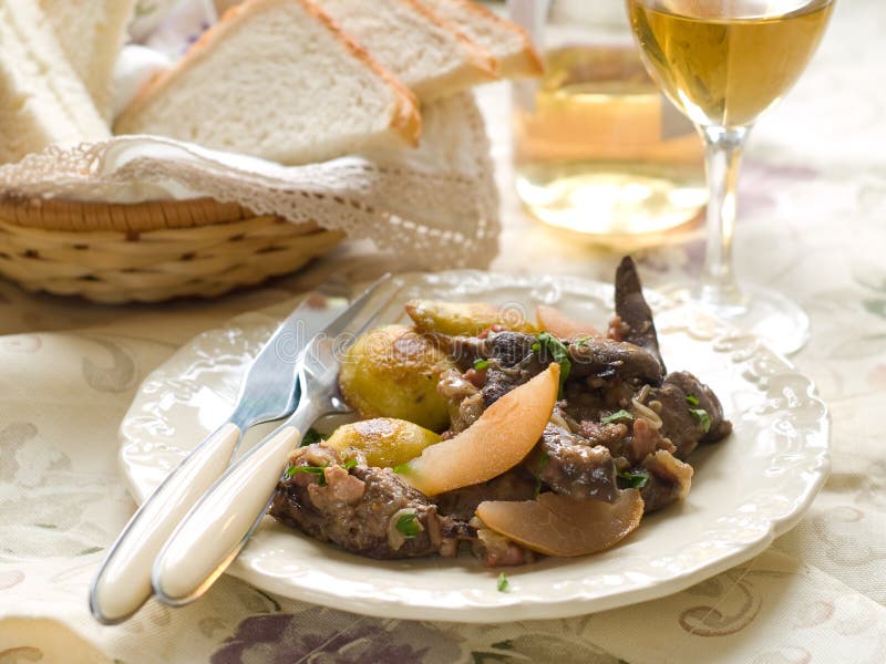 Liver stew stock image. Image of green, food, liver, fruit - 29548339