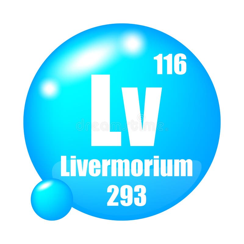 Livermorium Icon. Lv Chemical Element. Atomic Number 116. Mass 293 ...