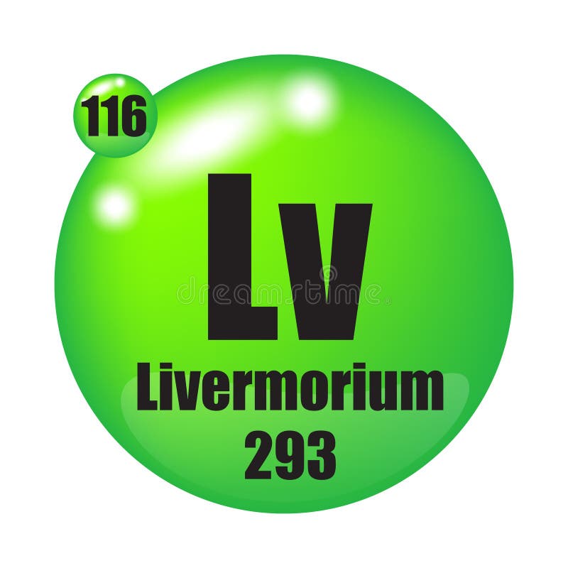 Livermorium Icon. Lv Chemical Element. Atomic Number 116. Mass 293 ...