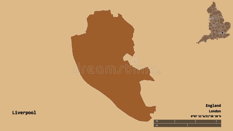 Liverpool, Administrative County of England, Zoomed. Pattern Stock ...