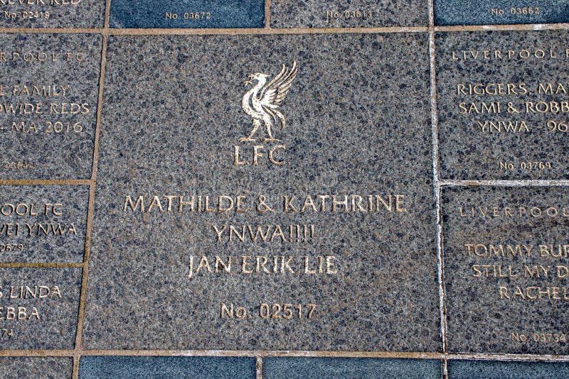 Liverpool Anfield Stadium, England . Memorial Plate Editorial Photo ...