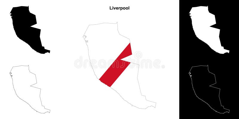 Liverpool outline map stock vector. Illustration of blank - 334903505