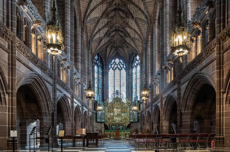 Architecture Design Inside of Liverpool Cathedral. Anglican Cathedral ...