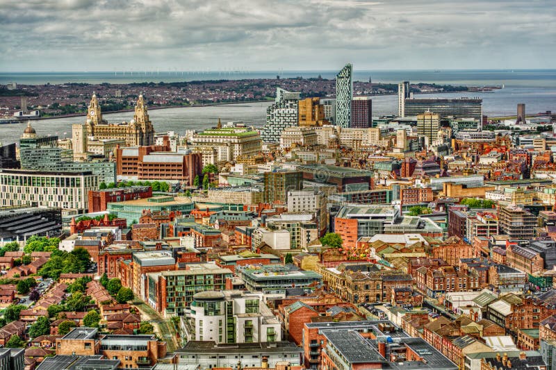 Cityscape Liverpool, England, UK Stock Photo - Image of reflection ...