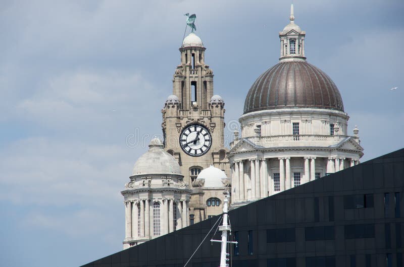 Liverpool Liver Royal Building Stock Image - Image of city, monument ...