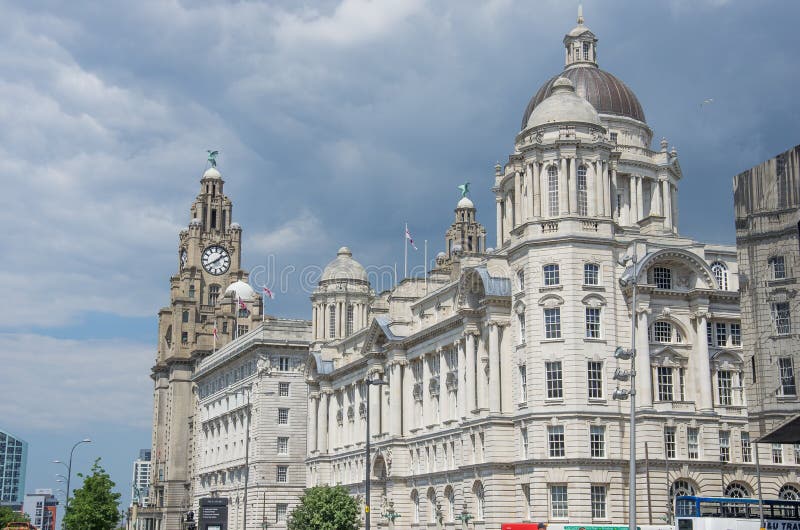 Liverpool Liver Royal Building Stock Image - Image of city, monument ...
