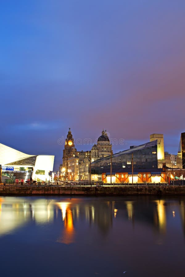 Liverpool S Historic Waterfront Buildings Stock Image - Image of famous ...