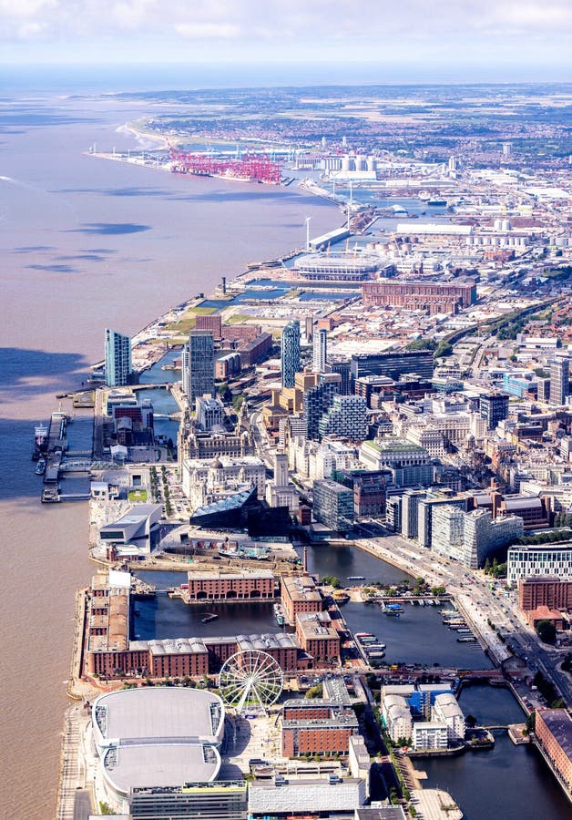 Liverpool Seen from the Air Stock Image - Image of waterfront, sights ...