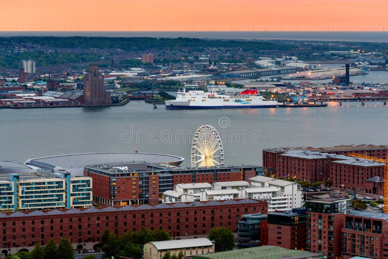 Liverpool Skyline England UK Editorial Stock Image - Image of ferris ...