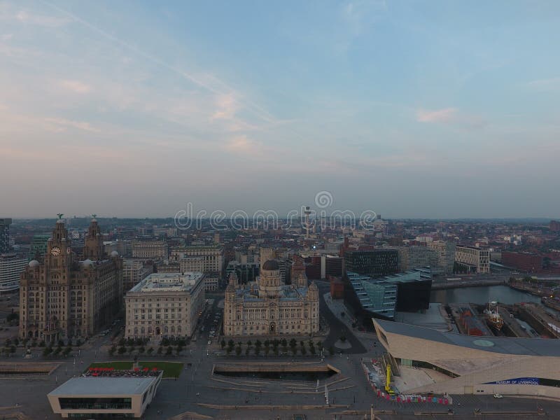 Liverpool Skyline editorial stock image. Image of sunset - 95301154