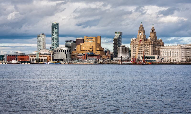 Liverpool Skyline and Waterfromt Editorial Image - Image of clouds ...