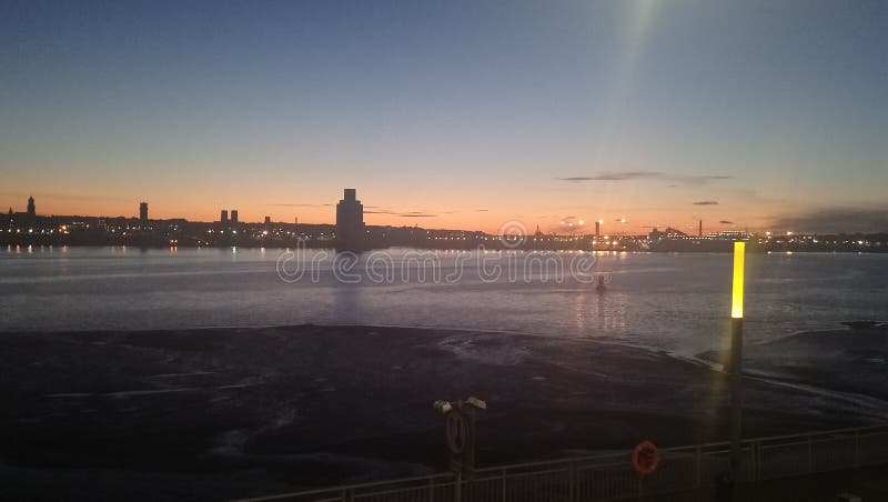 Liverpool Sunset stock photo. Image of wirral, setting - 127422436
