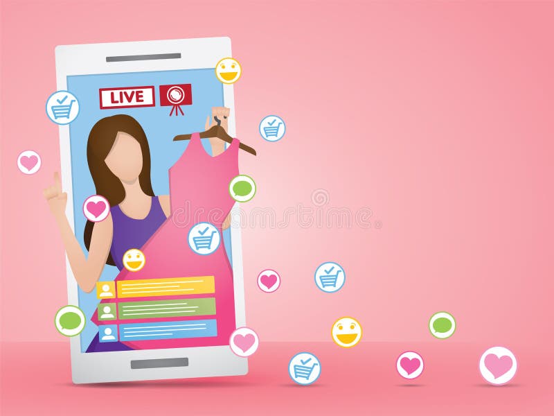 Livestream Selling Illustration Vector. Stock Vector - Illustration of ... Livestream Selling Illustration Vector. Stock Vector - Illustration of ...