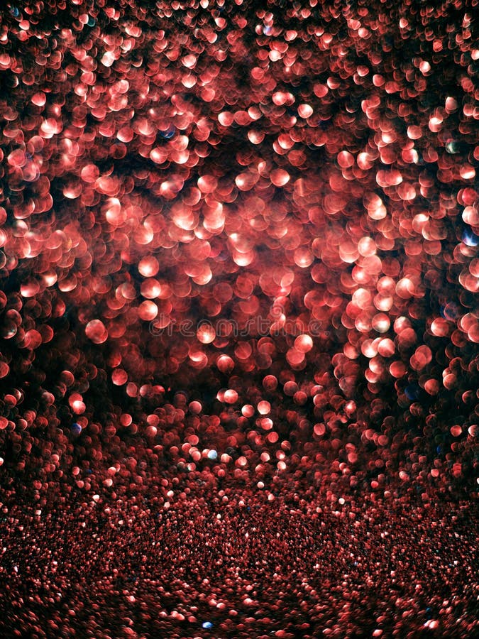 Living Coral Color On Bright Glitter Bokeh And Sparkles Vertical H Stock